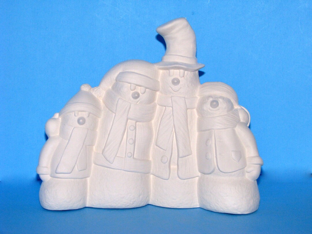 Ceramic Snowman Family Ready to Paint-9 Inches Long, Hand Made - Etsy
