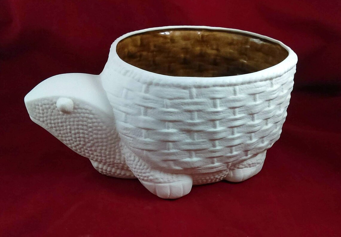 READY TO SHIP Ceramic Ready to Paint Large Turtle Planter - Etsy