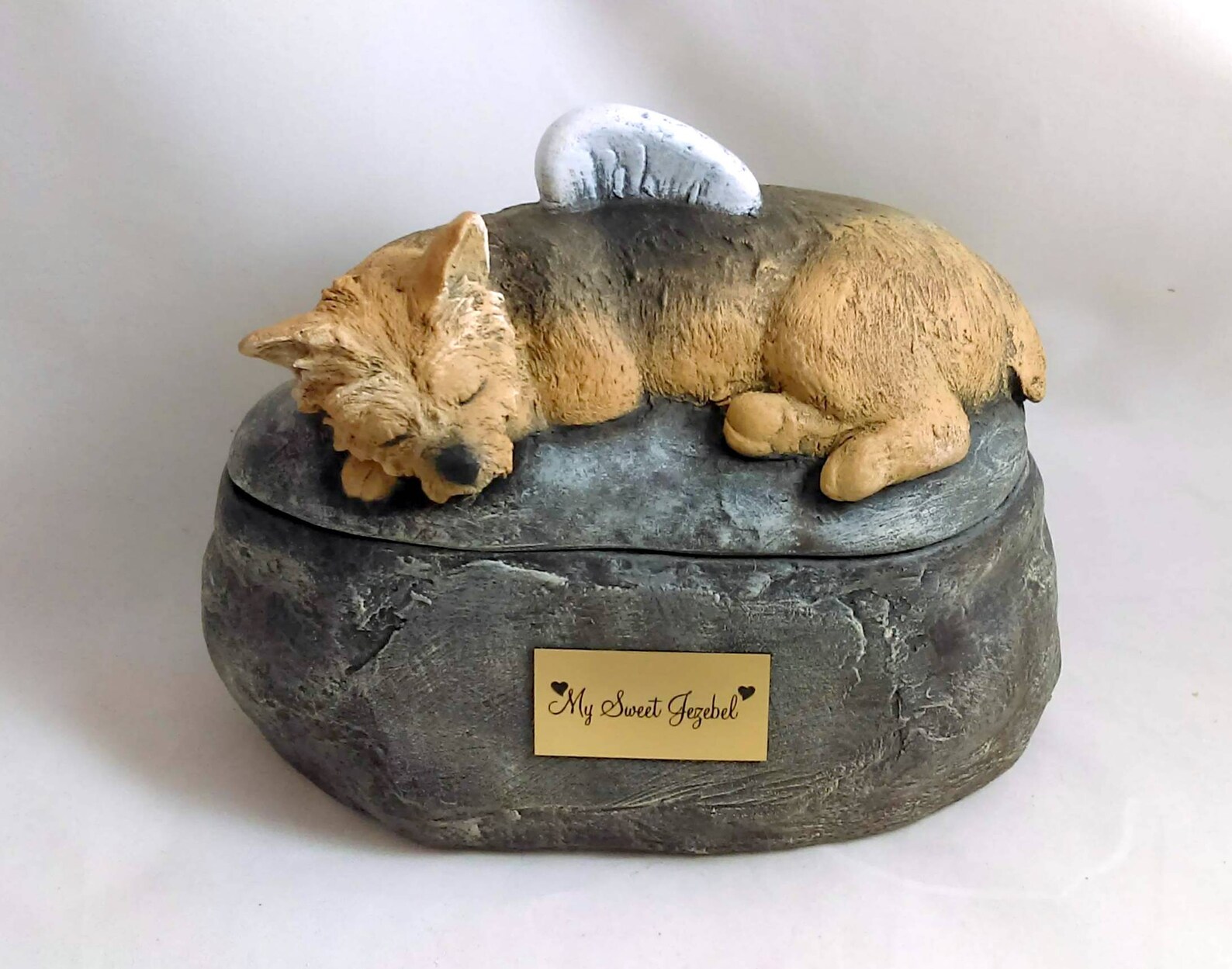 Ceramic Yorkie Painted Cremation Urn With Plastic Name Plate | Etsy