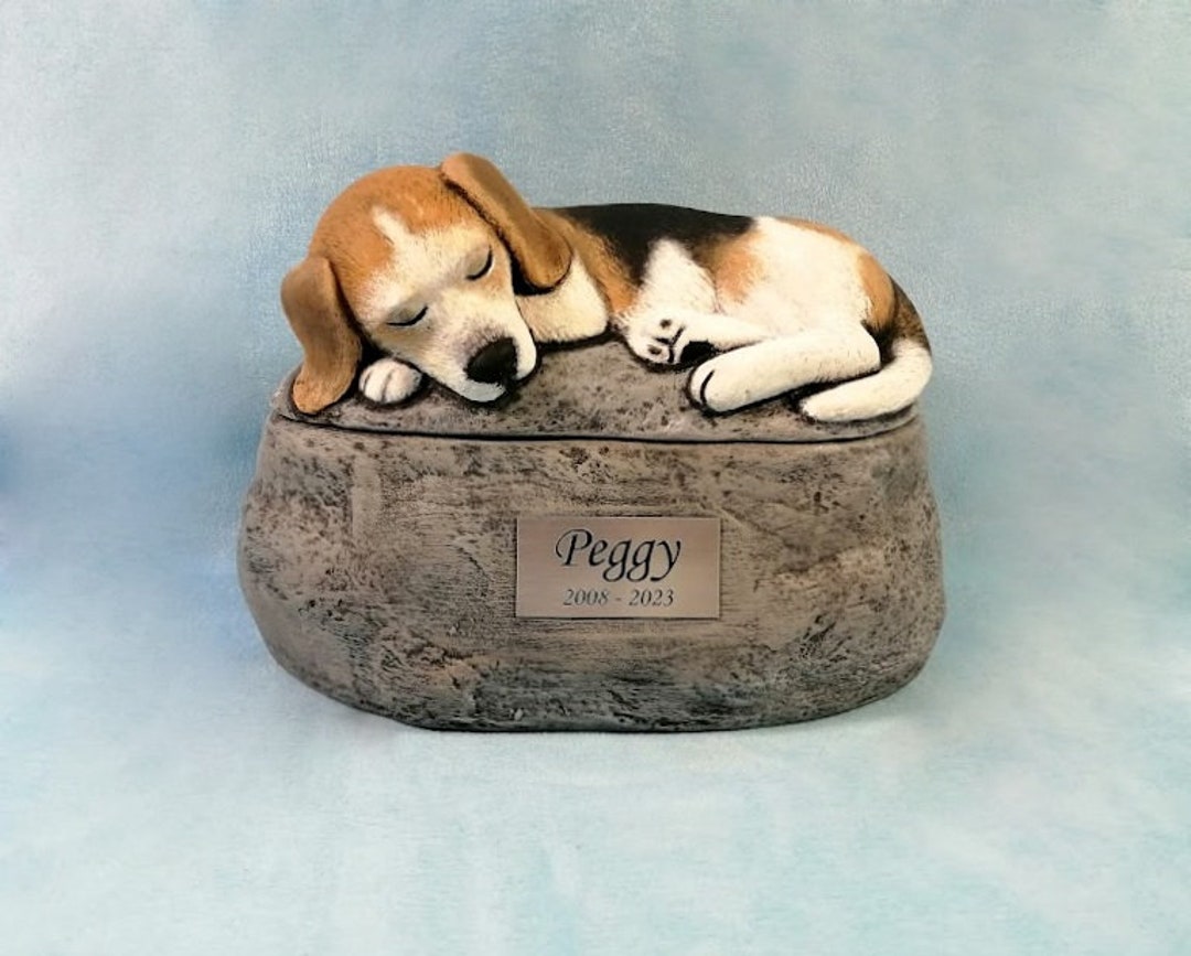 Ceramic Beagle Custom Painted Dog Cremation Urn -pet Hand Made Urn With ...