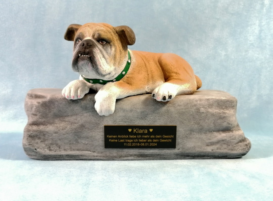 Custom Painted Bulldog Cremation Urn -pet Hand Made Urn With Plastic ...