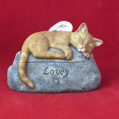 Ceramic Engraved Painted Cat Cremation Urn Hand Made Pet Urn - Etsy