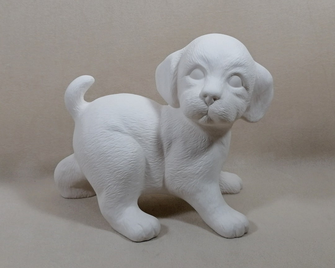 Ceramic Ready to Paint Standing Puppy - Handmade, Ceramic Bisque-diy - Etsy
