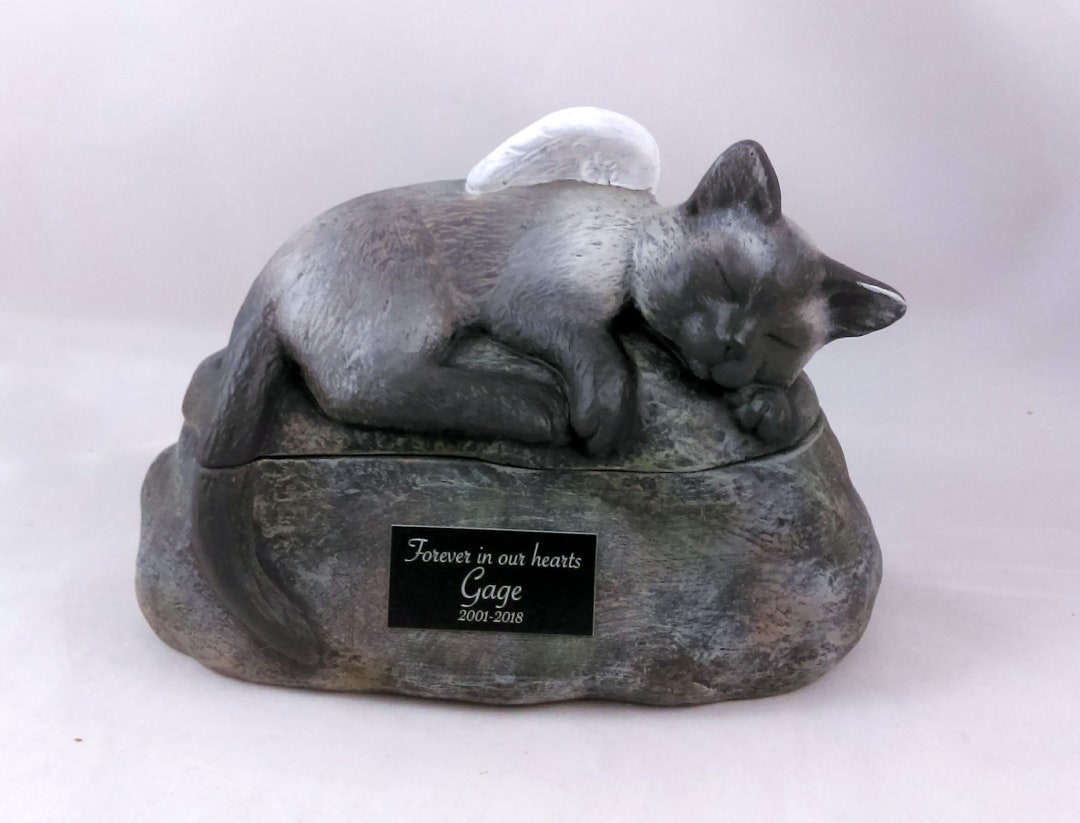 Ceramic Engraved Custom Painted Short Haired Siamese Cat Cremation Urn ...