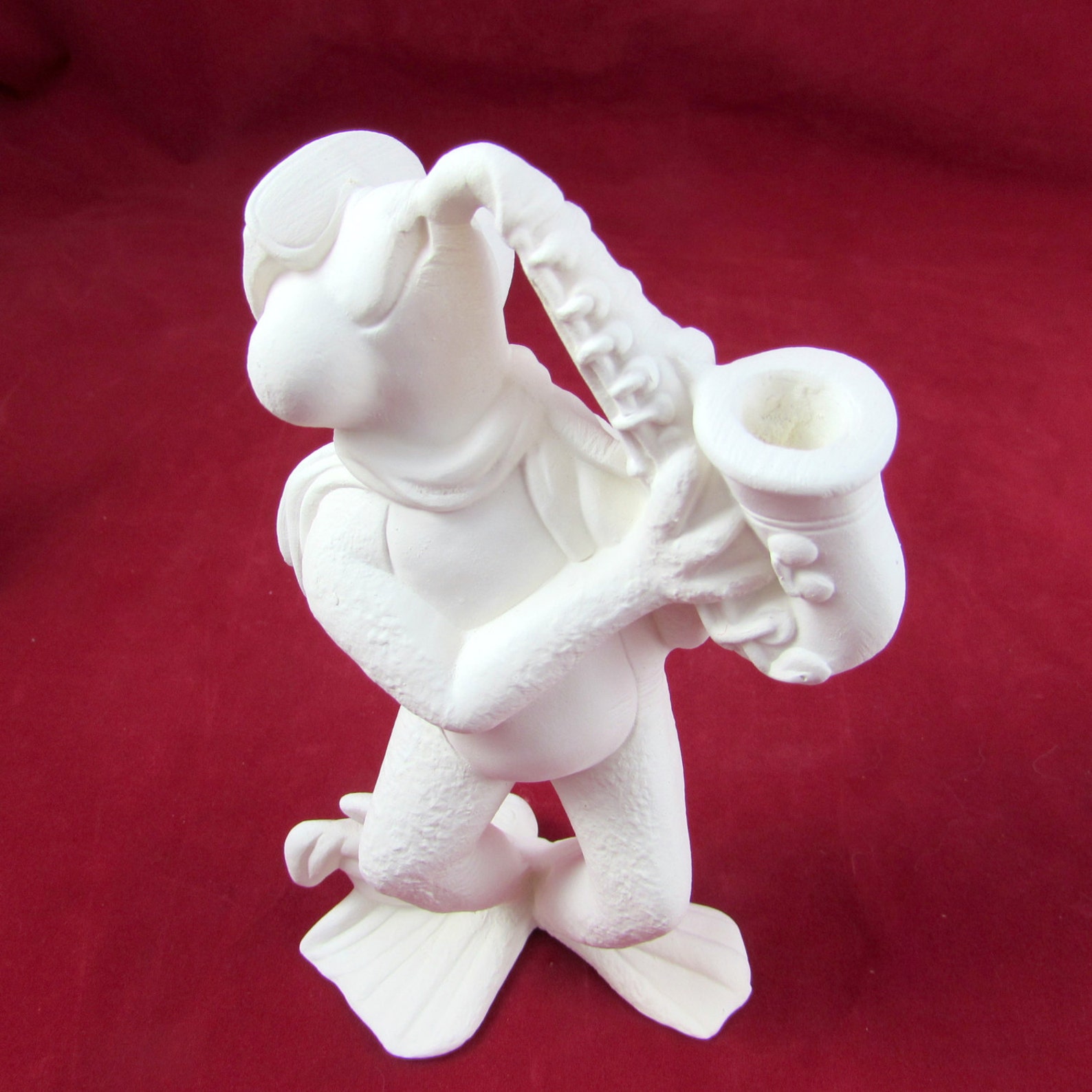Ceramic Ready to Paint Musical Frog Band - 5.5-6.5 Inches High - Bisque ...