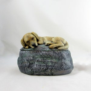 Ceramic Painted Golden Labrador or Retriever Dog Cremation Urn pet Hand ...