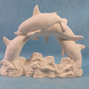 Ready to Paint Ceramic Arch of Dolphins-diy- Unpainted Ceramic Bisque ...
