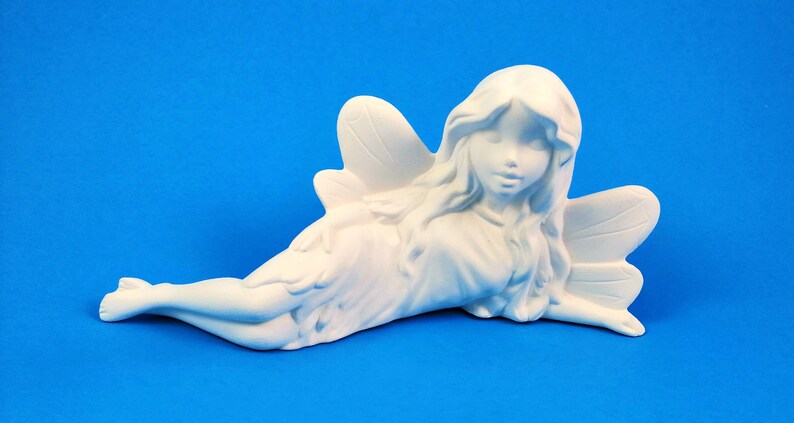 READY TO Ship-ready to Paint Ceramic Fairy Laying Down 8 - Etsy