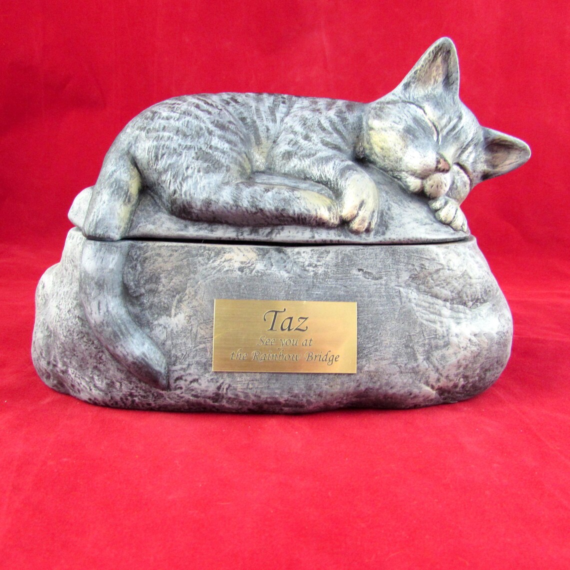 Ceramic Engraved Painted Cat Cremation Urn With Plastic Name | Etsy Canada