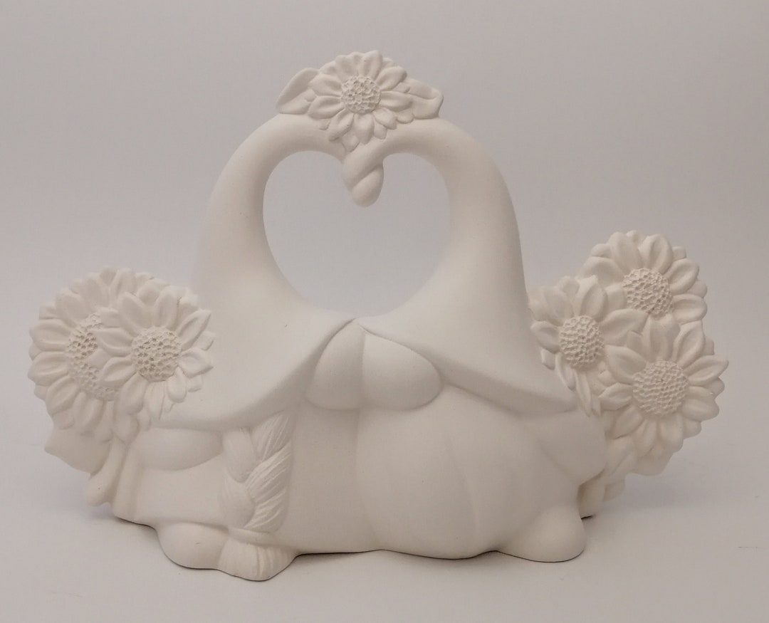 Ready to Paint "sunflower Lover" Gnomes- Bisque Garden Gnome, Outdoor ...
