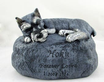 Ceramic Engraved Painted Calico Cat 2 Piece Cremation Urn With Plastic ...