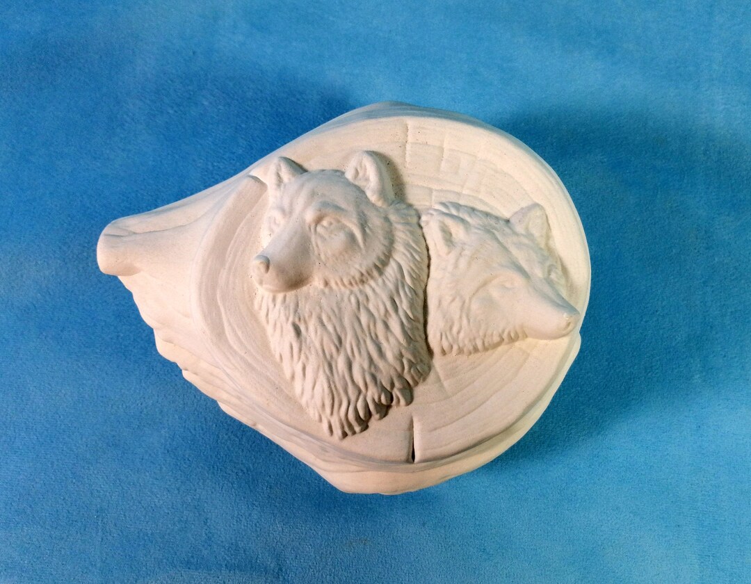 Ready to Paint Ceramic Wolf Trinket Box, DIY Craft Gift - Etsy