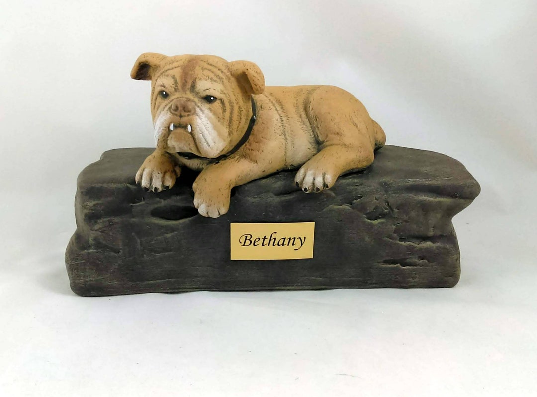 Custom Painted Bulldog Cremation Urn -pet Hand Made Urn With Plastic ...