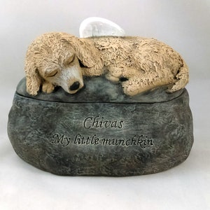 Ceramic Engraved Poodle Mix Painted Cremation Urn - Hand Made Pet Urn ...