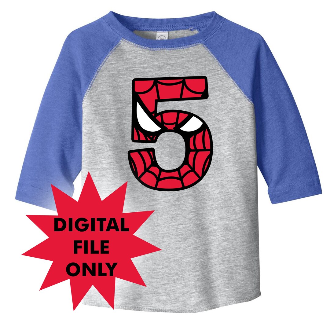 Spider Birthday Number Number 5 Only: Vector Illustration Design File ...