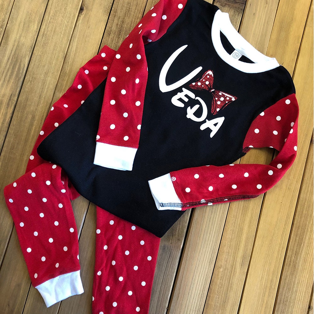 Custom Girls Pajamas Magical Bow Pajamas Glitter or Solid - Etsy Australia