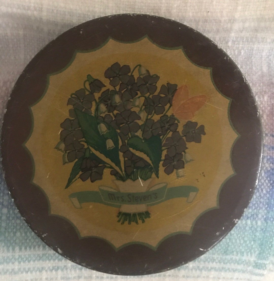 Vintage Mrs Steven's Candy Tin Floral Design Violetas & Lilly of the ...