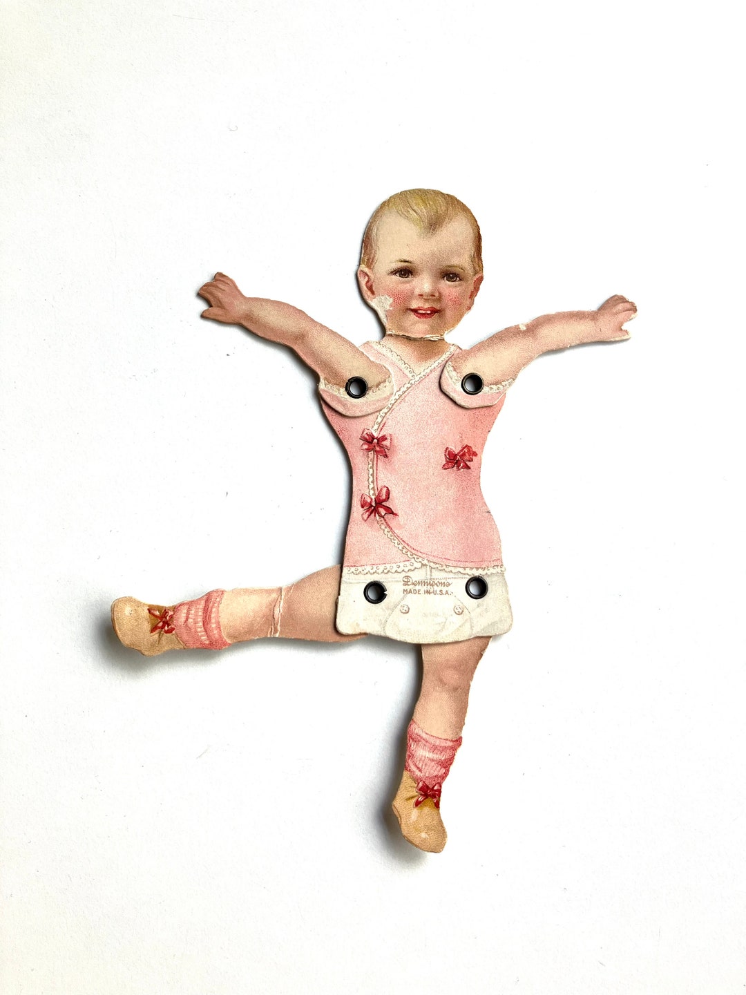 Vintage Historical Denison Paper Doll Baby With Bent Neck - Etsy
