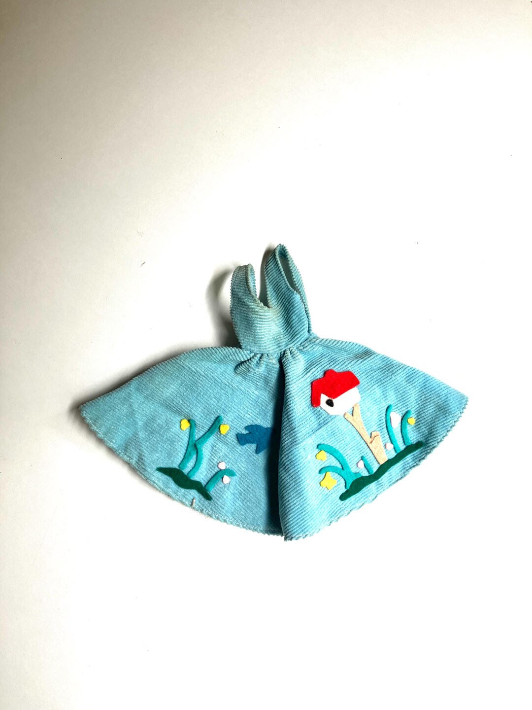 Vintage Light Blue Barbie Mattel Pinafore Dress With Sweet Bird House ...