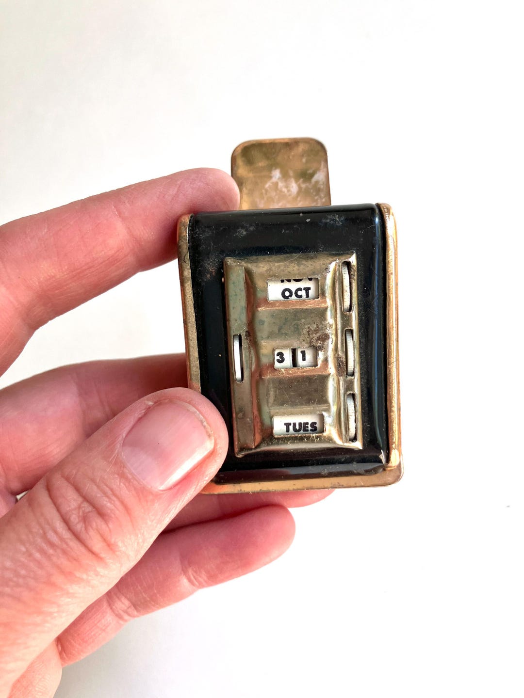 Vintage Office Desktop Calendar Metal Clip Paper Weight - Etsy