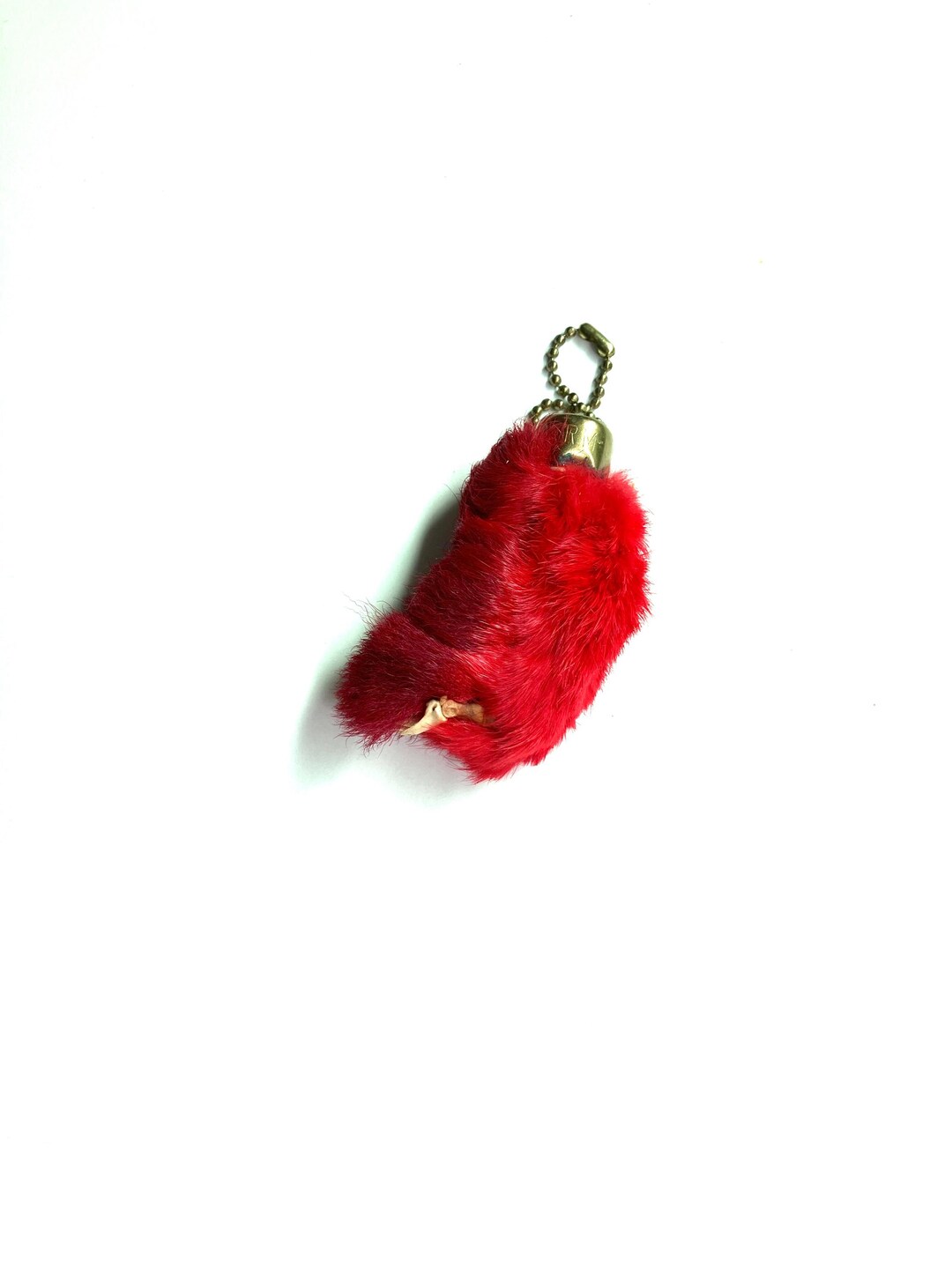 Vintage Dyed Red Rabbits Foot Good Luck Keychain - Etsy