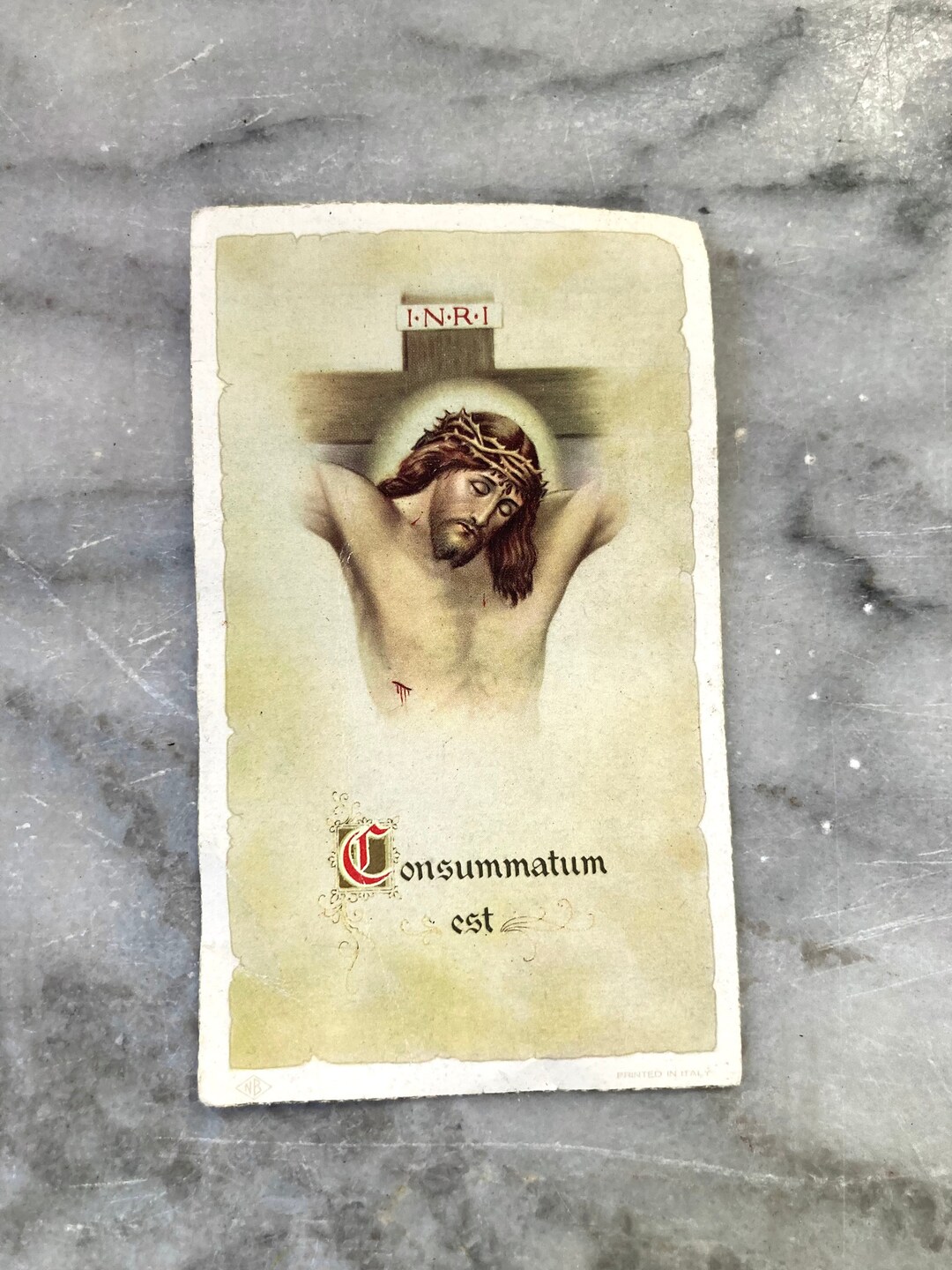 Vintage Holy Card Crucifixion of Jesus - Etsy