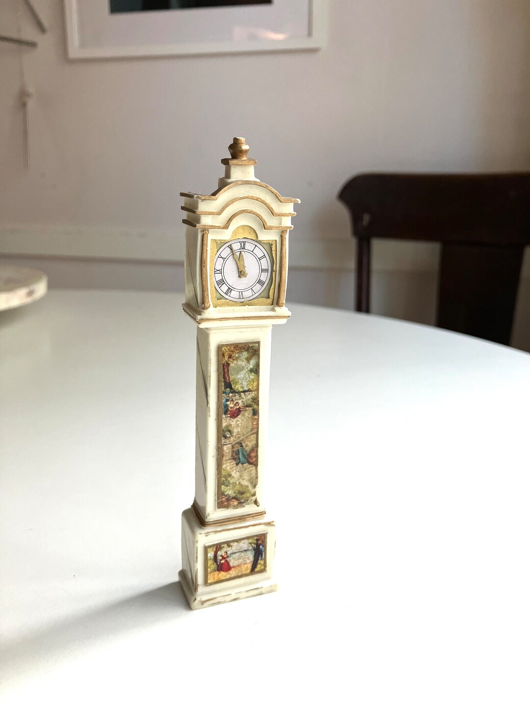 Tiny White Plastic Petite Princess Dollhouse Sized Grandfather Clock ...