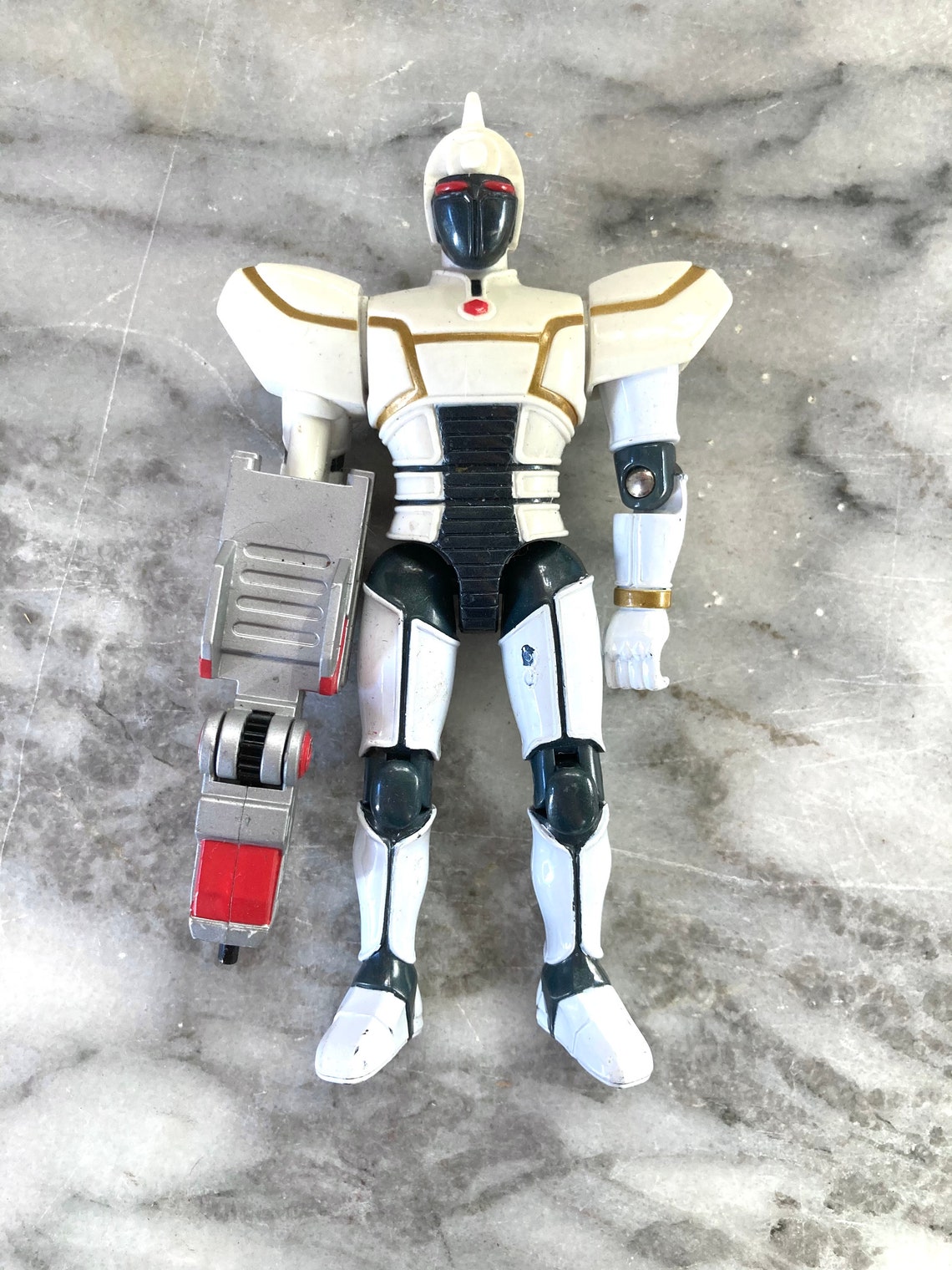 90s bandai white blaster beetleborgs action figure | Etsy