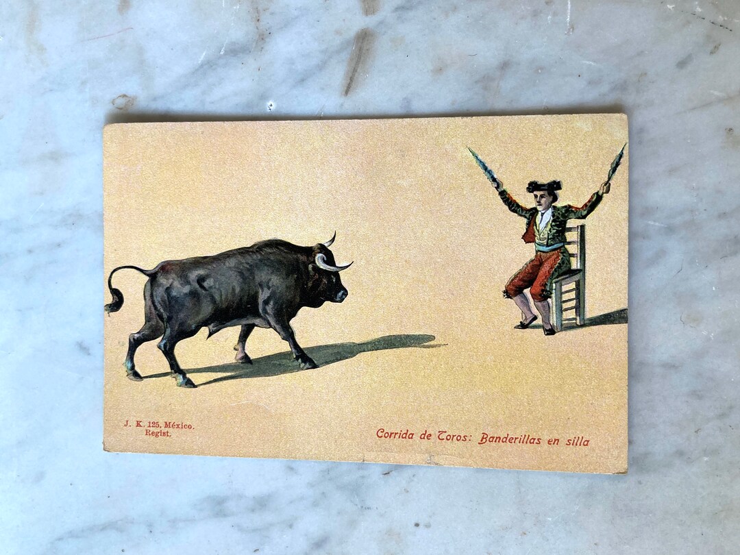 Vintage Bullfight Postcard Corrida De Toros Mexico Banderillas En Silla ...