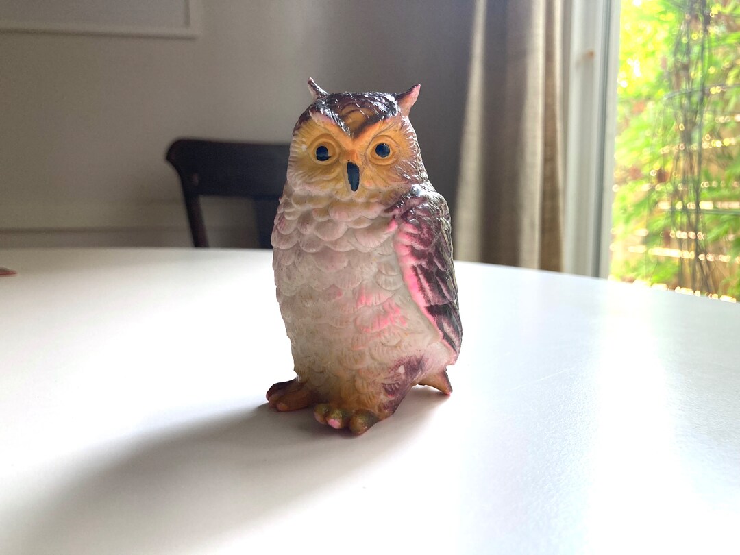 Vintage Little Hollow Rubber Owl - Etsy