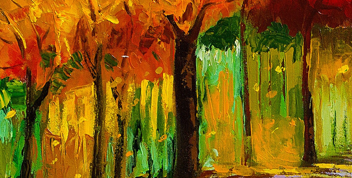 Landscape Original Abstract Art Forest Painting Seasonal - Etsy