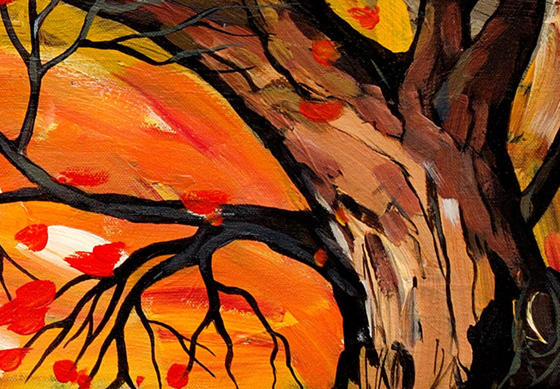 SALE Tree painting Acrylic Abstract Large Painting Tree Wall | Etsy