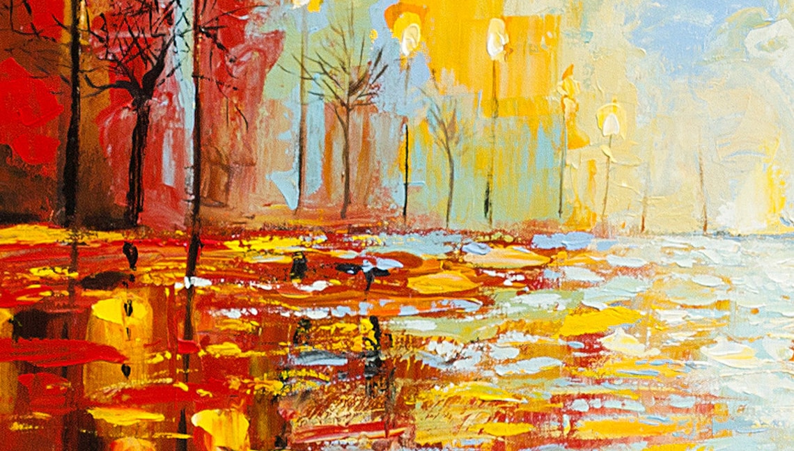 Original Acrylic Abstract Tree Painting Landscape Modern Art - Etsy