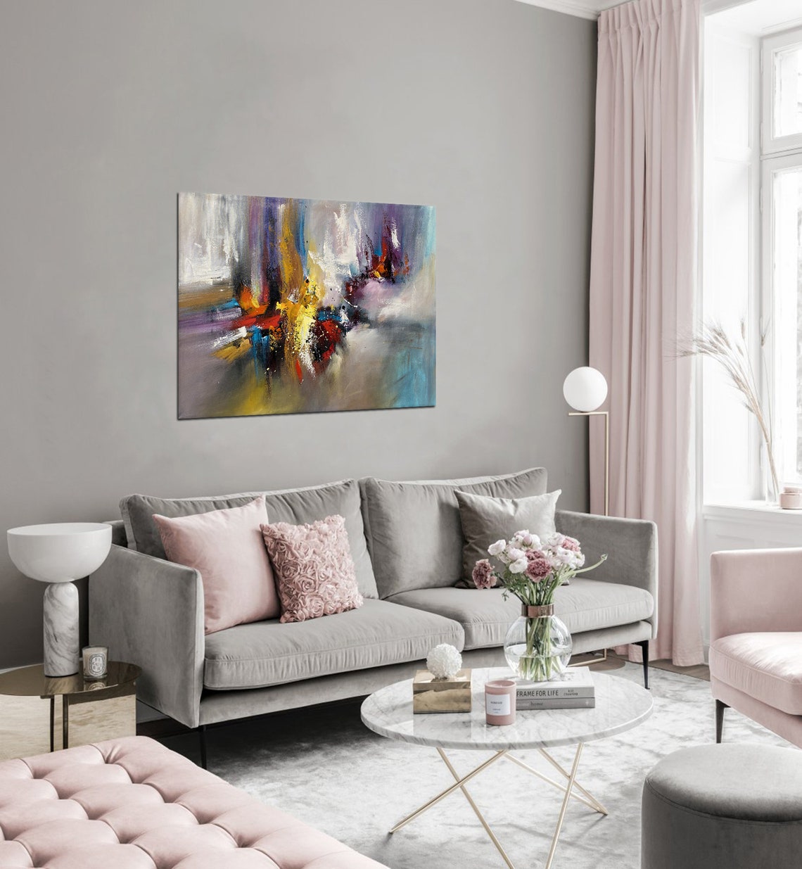 Abstract Painting Acrylic Multi Colour Art Original Large - Etsy