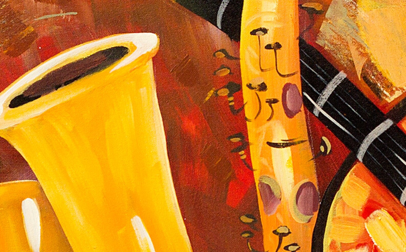 Music Painting Abstract Modern Art Guitar Contemporary | Etsy