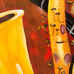 Music Painting Abstract Modern Art Guitar Contemporary - Etsy