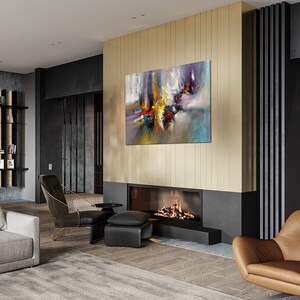 Abstract Painting Acrylic Multi Colour Art Original Large Canvas Wall ...