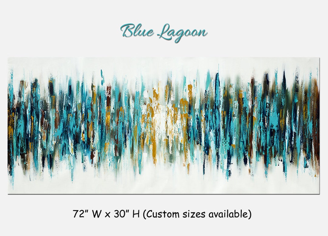 Large Teal Painting, Original Abstract Wall Art, Abstract Painting 72 X ...