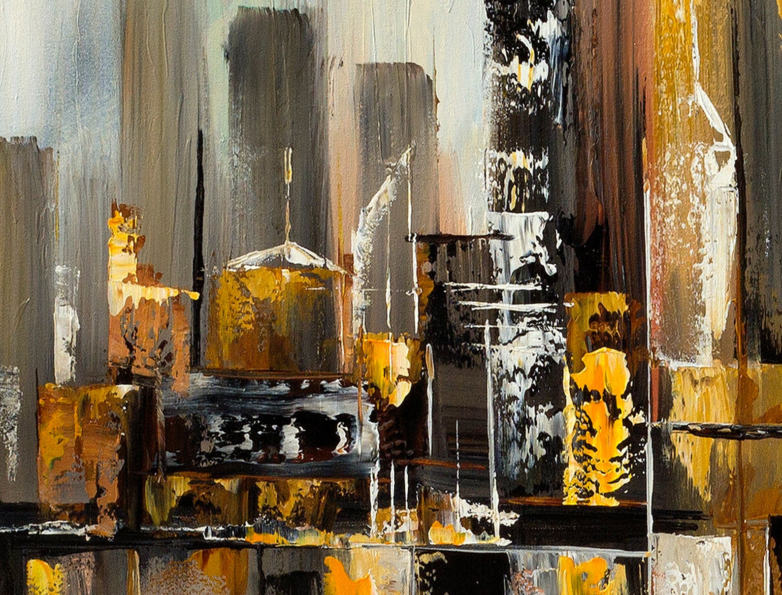 Office Painting Abstract Cityscape Painting Large Size | Etsy