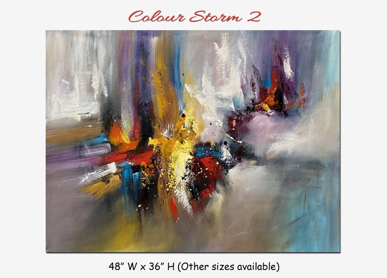 Abstract Painting Acrylic Multi Colour Art Original Large - Etsy