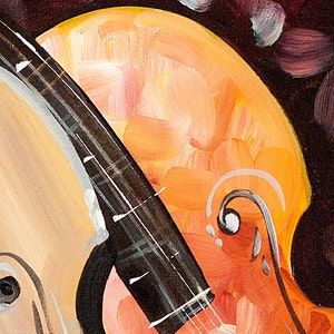 Abstract Music Painting Modern Guitar Contemporary Original Art on ...