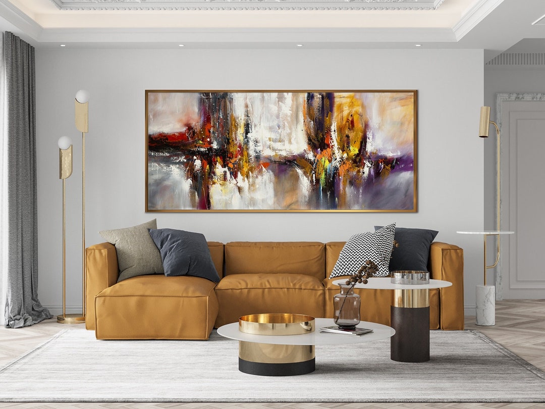 Dancing Together Abstract Painting, Large Canvas Art, Custom Size - Etsy