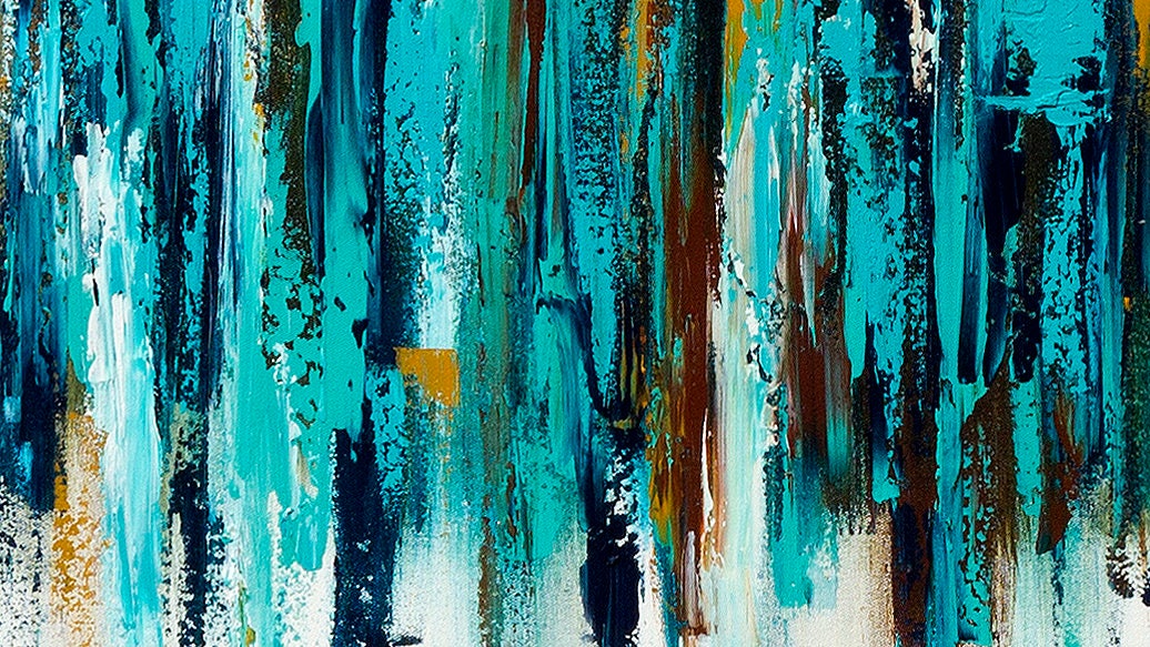 Large Teal Painting Original Abstract Wall Art Abstract | Etsy