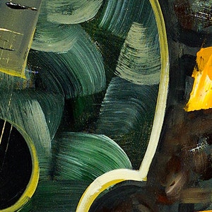 Large Abstract Music Painting, Large Acrylic Art, Music Instrument Art ...