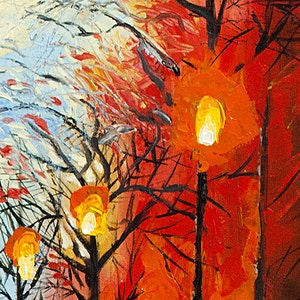 Original Acrylic Abstract Tree Painting Landscape Modern Art ABSTRACT ...