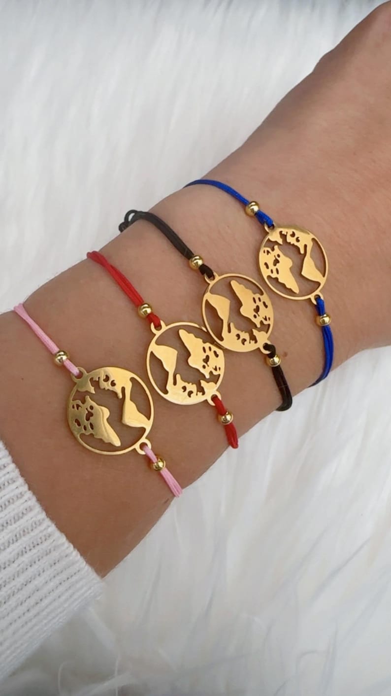 Traveller Earth World Map Bracelet - Etsy