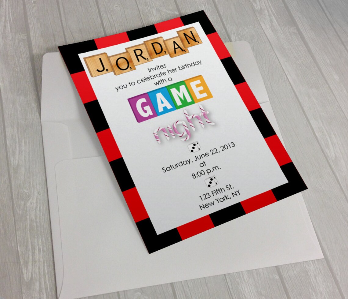Printable Game Night Party Invitation - Etsy