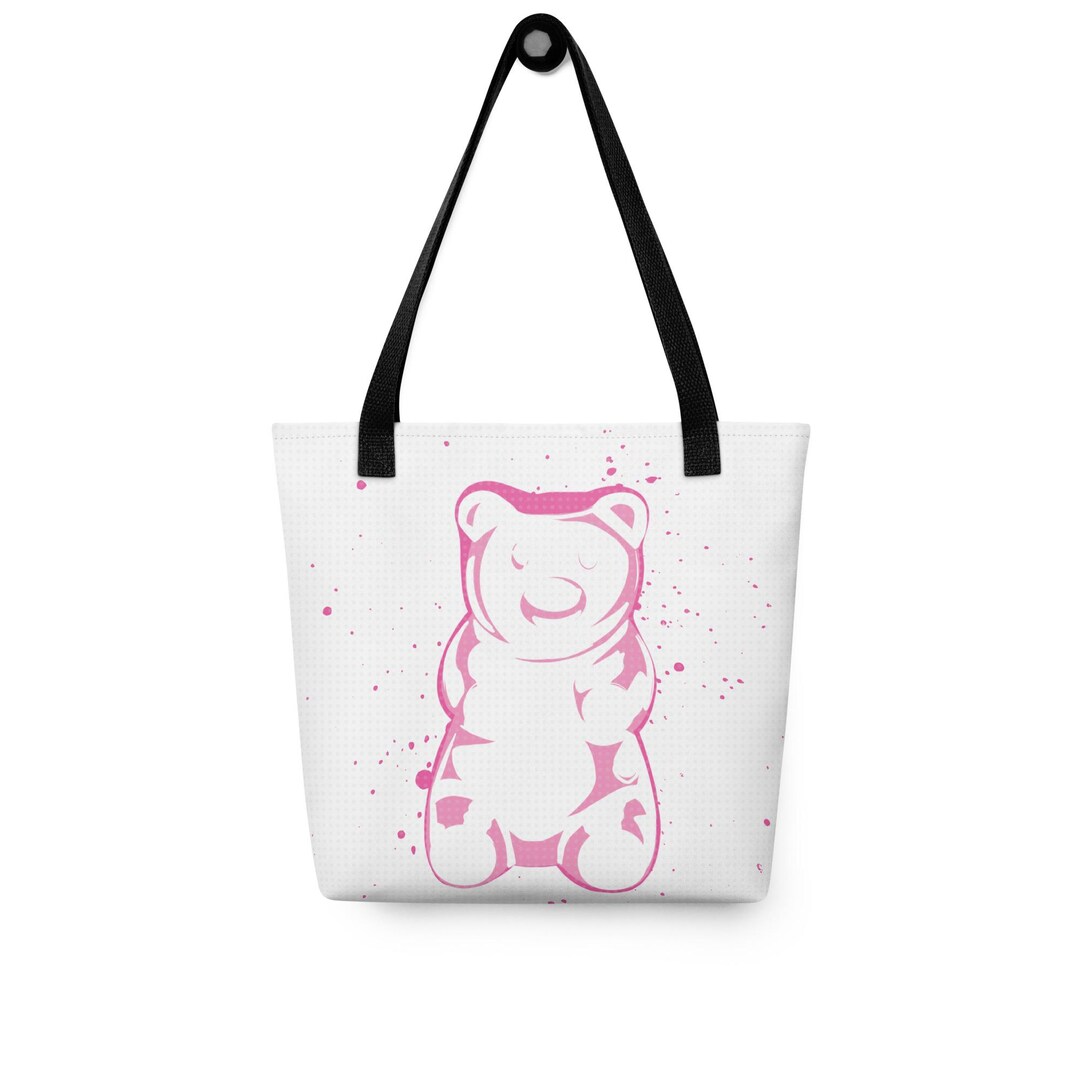 Gummy Candy Bear Spatter Block Print Tote Bag W/ Black Handles - Etsy