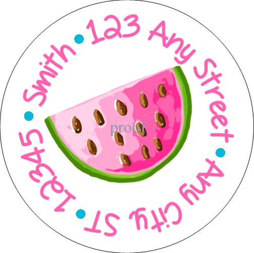 Tropical Watermelon Round Address Labels, Party Favor Stickers - Etsy