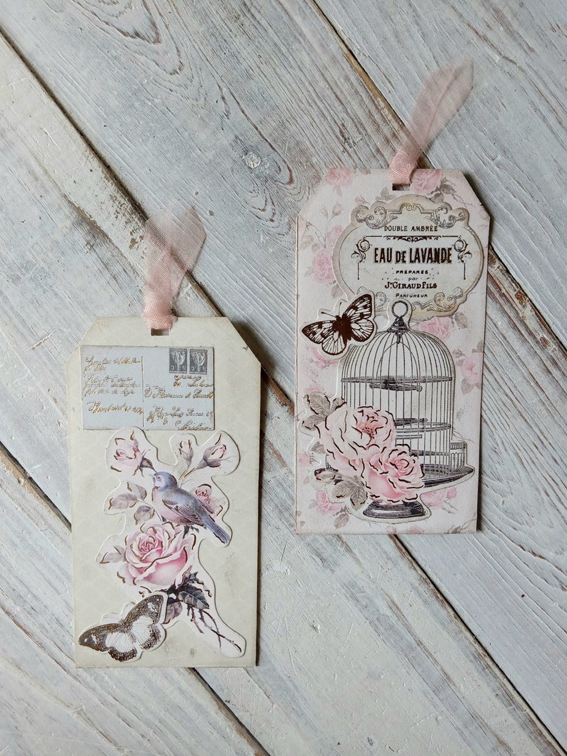 Handmade Shabby Chic French Journal Tags - Etsy